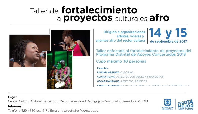Taller de fortalecimiento para proyectos culturales afro | Secretaría ...